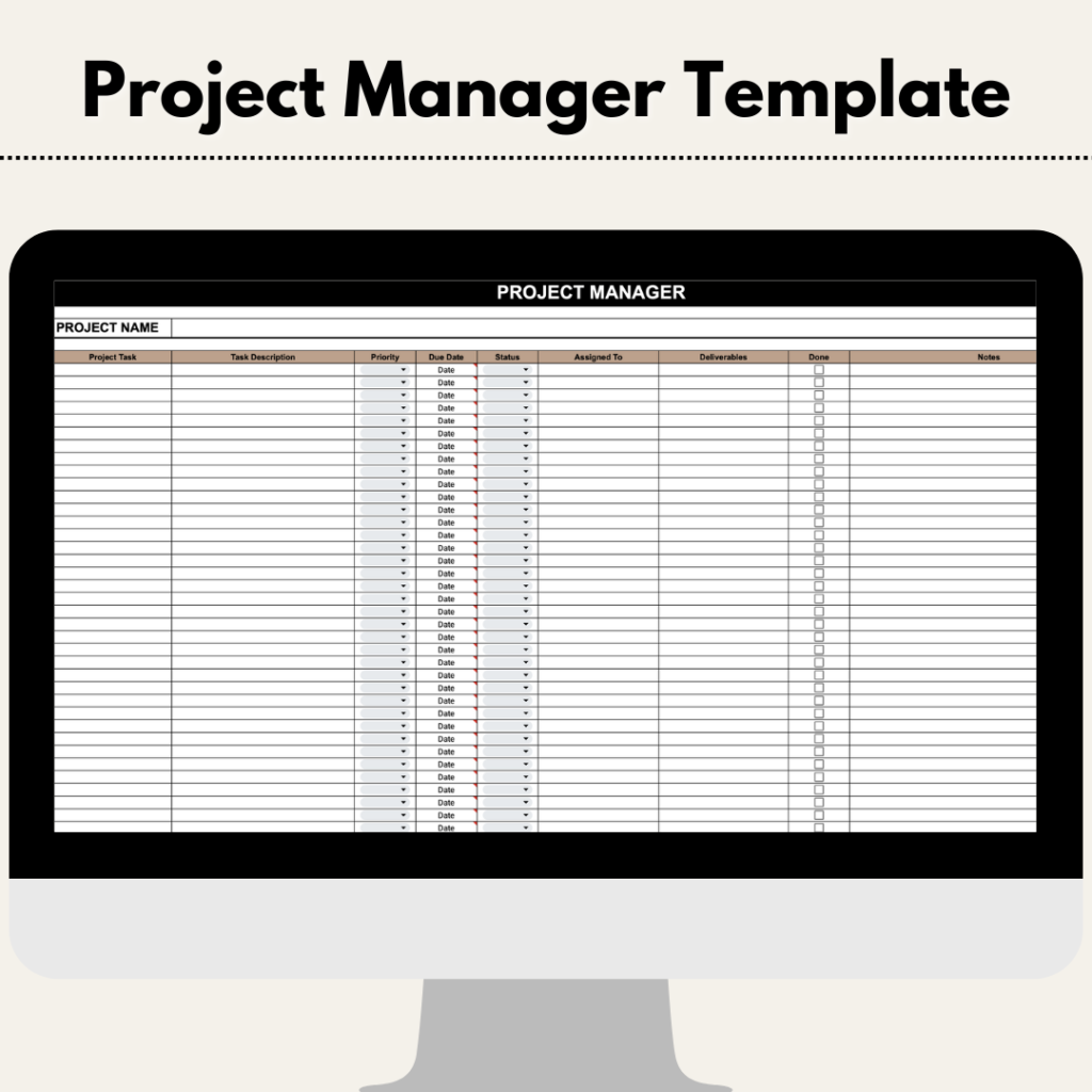 Project Manager Template - Fashion Formula 101